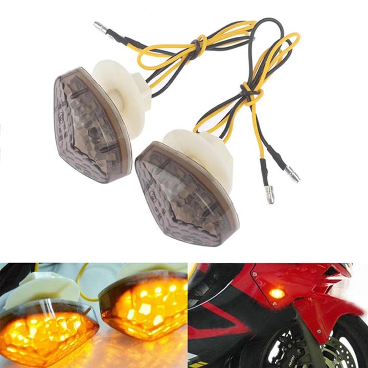 2Pcs Motorcycle Flush Mount Triangle Turn Signal Lights Amber LED ...