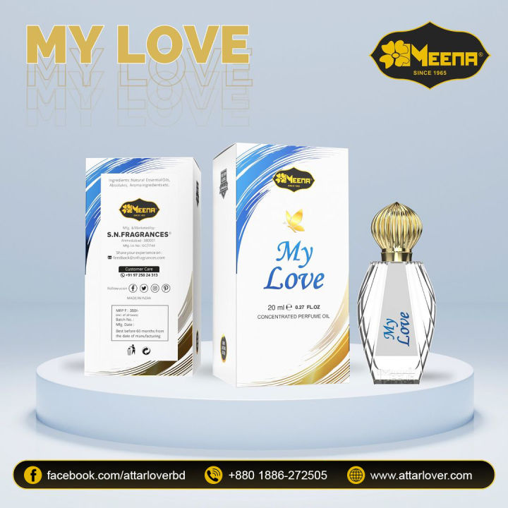 Meena My Love Concentated Perfume Oil-Made in India-Non Alcoholic-20ml ...