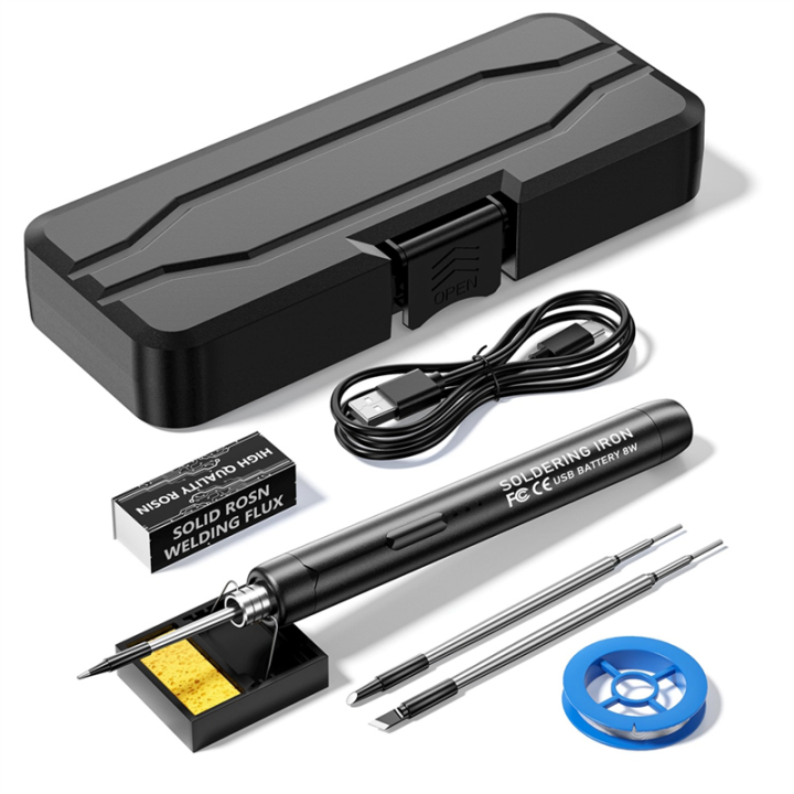 USB Rechargeable Soldering Iron, Mini Soldering Iron Kit Black | Daraz ...