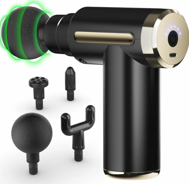 Massage Gun Deep Tissue for Pain Relief with 4 Massage Heads & 6 Speeds ...