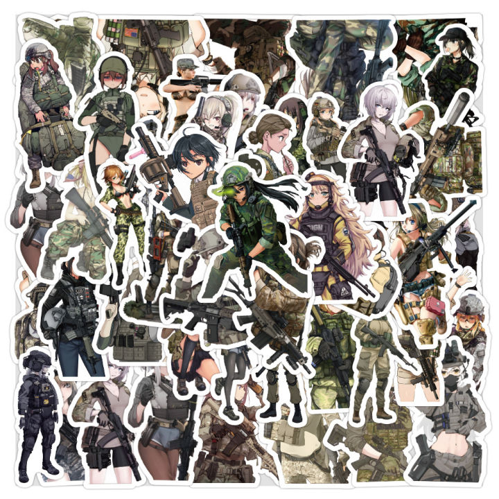 10/30/50PCS Cartoon Anime Camouflage Military Uniform iPad Graffiti ...