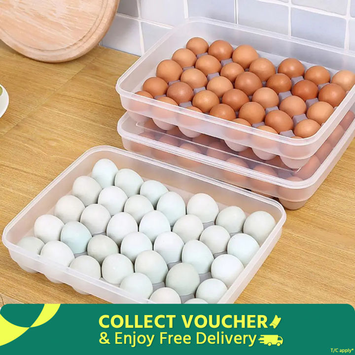 34 Grid Egg Storage Box With Lid - Keep Your Eggs Fresh And Secure With ...
