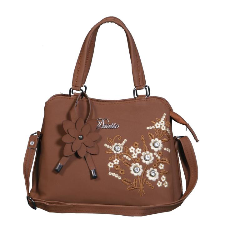 Flower Fashion Embroidered Handbag Shoulder Bag Women Leather Handbags ...