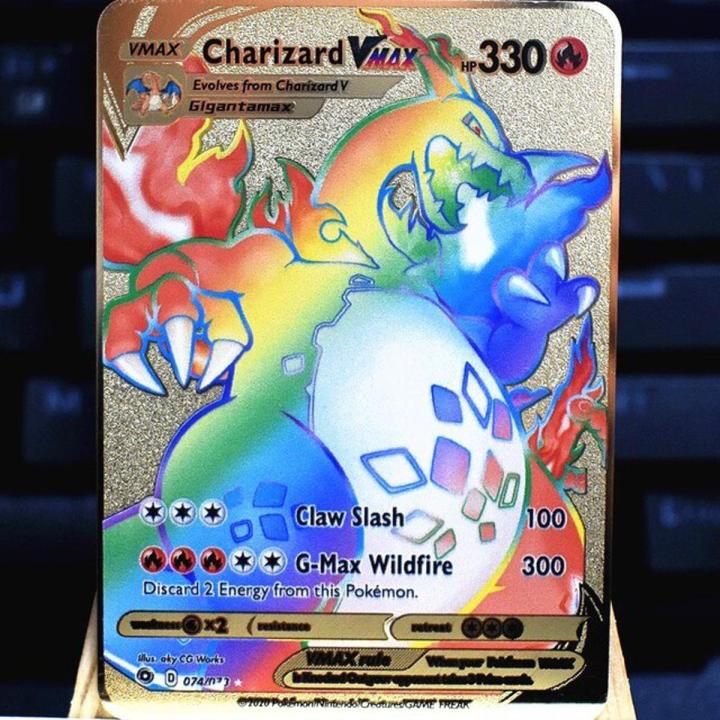 【Serendipity party】Pokemon flash card golden metal fire-breathing vmax ...