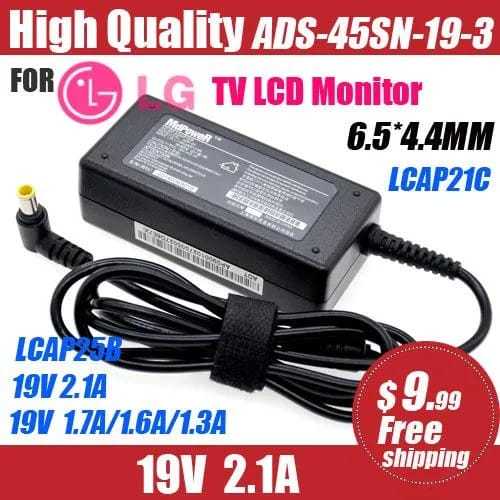 19V 2.1A for LG Monitor LCD TV AC Adapter Power Supply cord 32LH510 ...