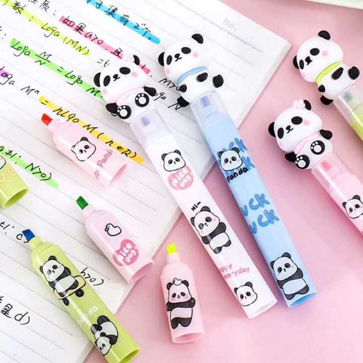 3 in Cute Panda Highlighter Pen Creative Cartoon Fluorescent Pen ...