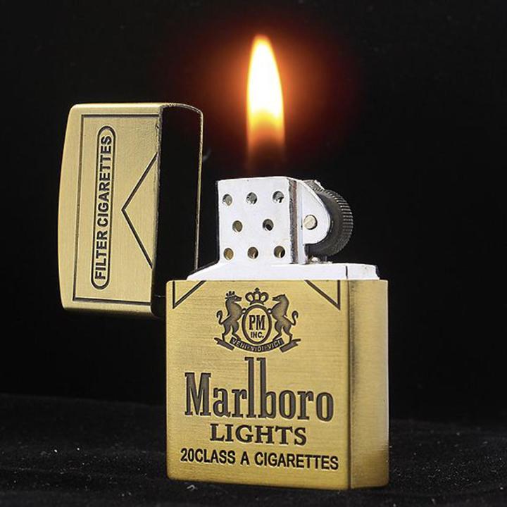 Creative Lighter Engraved Butane Gas Open Flame Lighter Retro Cigarette ...