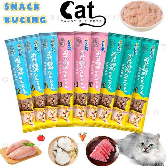 Liebao Wet Cat Stick Treats Snack 15G, CAT FOOD STRIP STICK TREATS ...