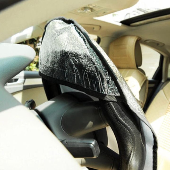 【Lejia】Thicken Car Steering Wheel Shade Cover Sunshade Aluminum Foil ...