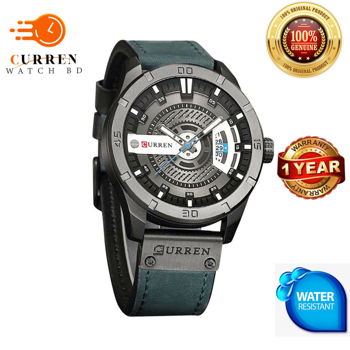 Curren 8301 - Leather Analog Watch For Men Blue - Watch For Men | Daraz ...