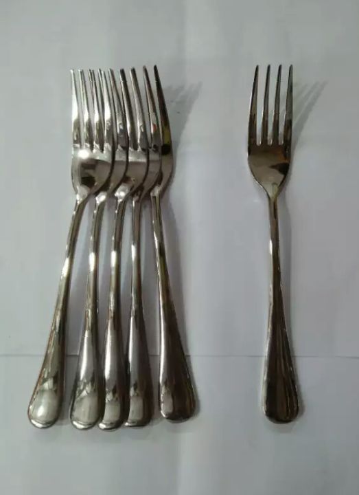 Stainless Steel Thai Dresser, Fork Big 6 Pcs Set | Daraz.com.bd