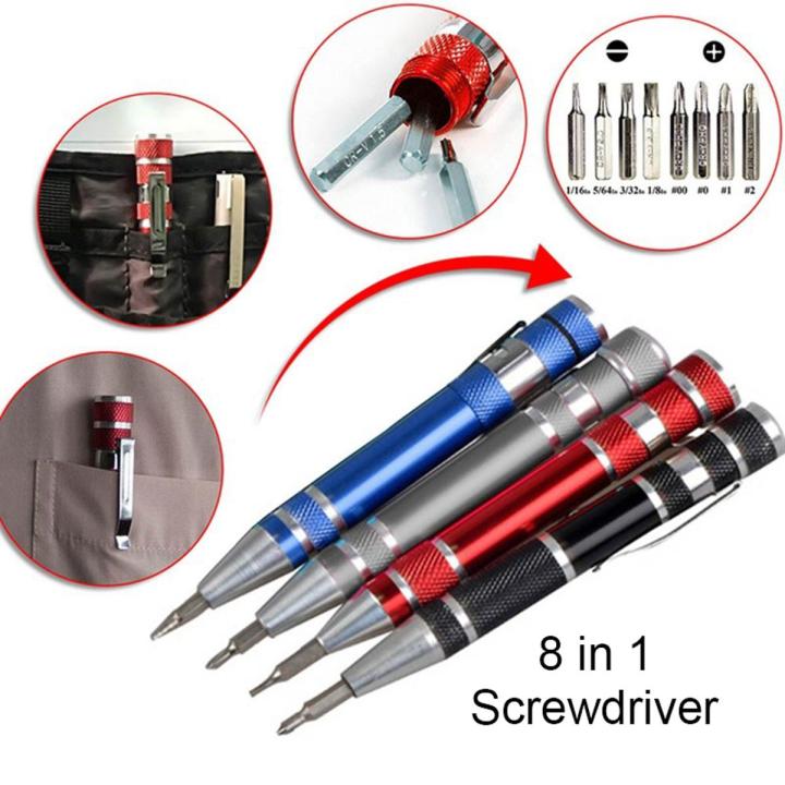 DASI Multifunction 8 In 1 Pen Screwdriver Aluminum Precision Pen Mini ...