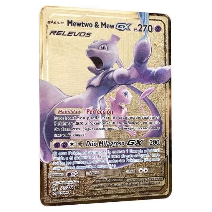 【Lejia】Relevos Mewtwo GX Pokemon Spanish Iron Metal Pokmo Letters Kids ...