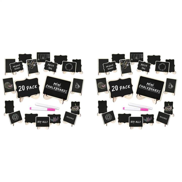 Mini Chalkboard Sign 40 Pack Food Labels for Party Buffet, Wooden Small ...