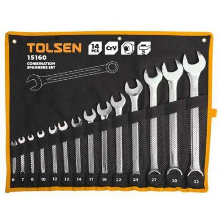 TOLSEN 12Pcs Double Open End Spanner Set (6×7,8×9,10×11,12×13,14×15,16×17,18×19,20×22,21×23,24× ...