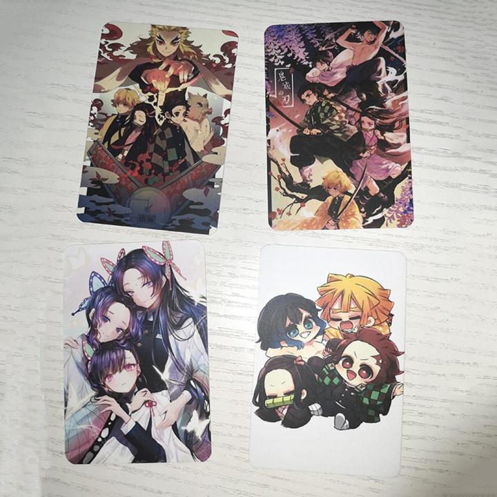【happy one】4PCS/SET Anime Cartoon Demon Slayer Ghost Blade LOMO Card ...