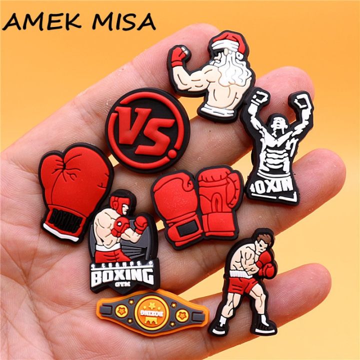 【NEW】 1Pcs Boxing Champion Style Sandals Shoe Charms Accessories PVC ...
