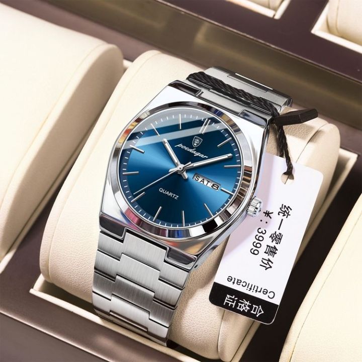 POEDAGAR 930 Ultra-Thin Men’s Stainless Steel Wristwatch – Waterproof ...