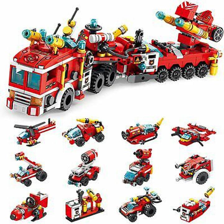 Brain Development City Fire Brigade 12 In 1 Building Blocks Toys For ...