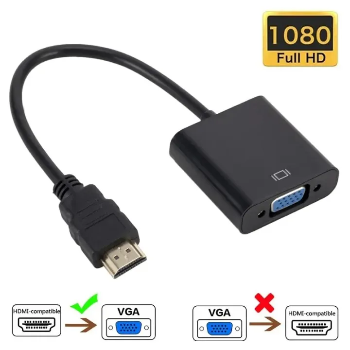 HD 1080P HDMI to VGA Cable Converter With Audio Power Supply HDMI Male ...