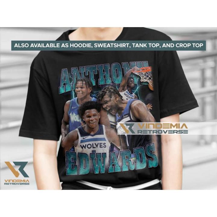 Anthony Edwards 90s Vintage Bootleg Uni Rap T-Shirt Basketball | Daraz ...