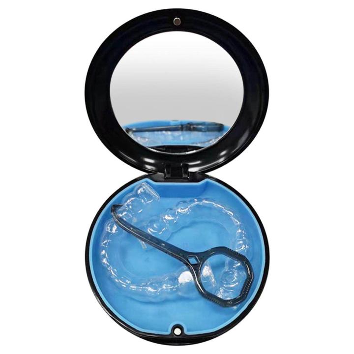 Travel Retainer Case with Mirror Mouth Guard Case Protection with Vent ...