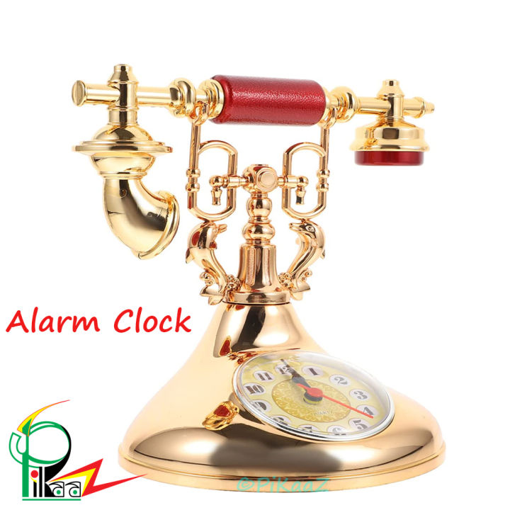 Retro Vintage Telephone Model Alarm Clock - Unique Decorative Timepiece ...