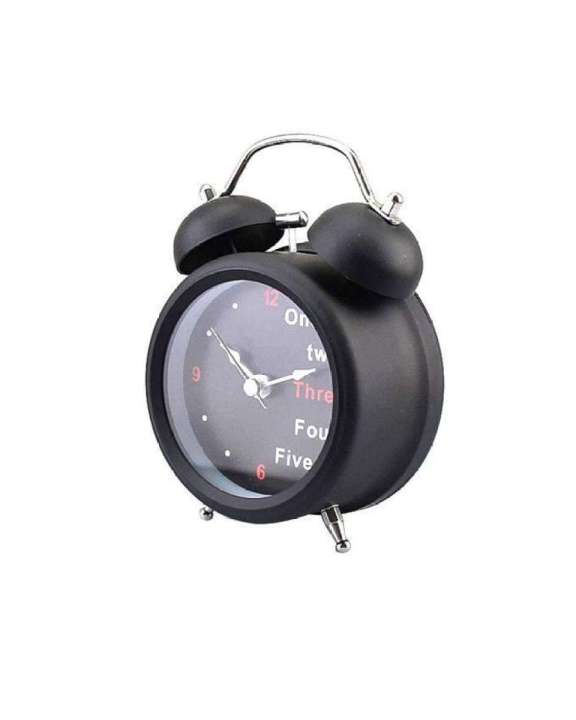 Double Bell Desk Table Alarm Clock - Black | Daraz.com.bd