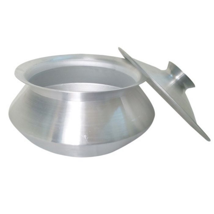 Pure Aluminium Pot Cookware (Patil/ Handi/ Degchi) With Lid 3.5 KG ...