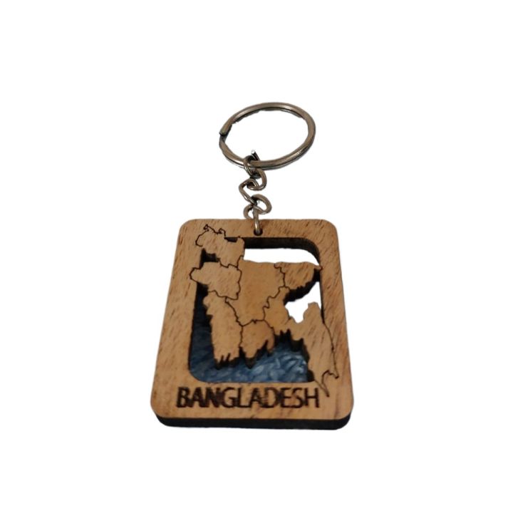 Bangladesh Map Wooden Key Ring 2 Pcs | Daraz.com.bd