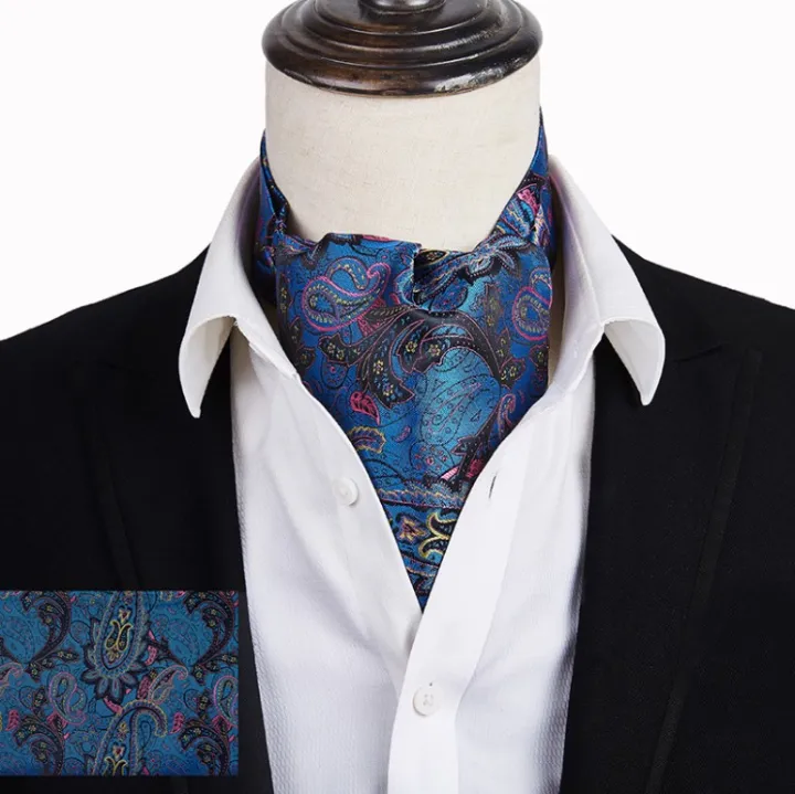 Men's Neckties Vintage Paisley Wedding Formal Cravat Silk Ascot Ties ...