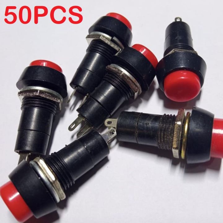 50Pcs- Click Switch PBS-11 SELF-LOCK AC 250V 3A 2 Pin Leads On Off SPST ...
