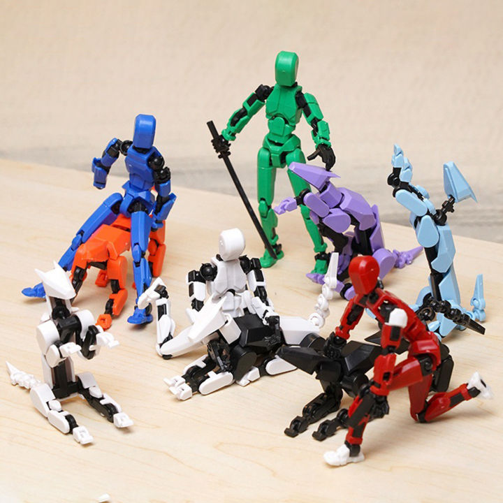 Robot Dog Ornament Multi-jointed Robot Dog Action Figure Movable 3d ...