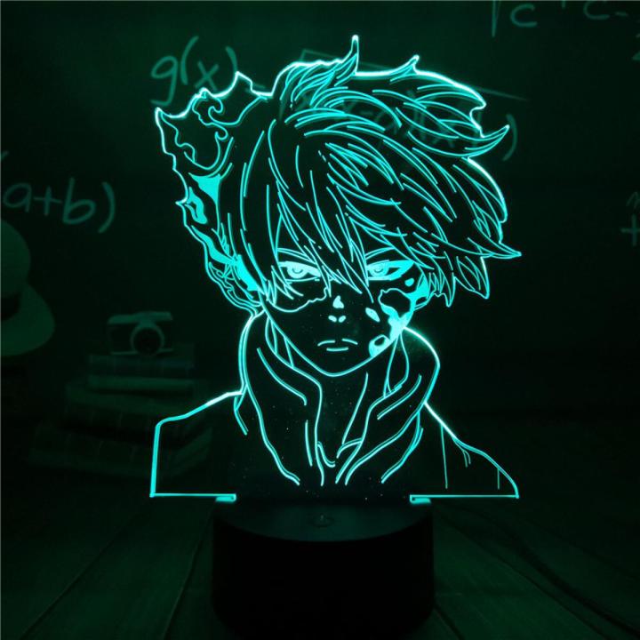 Acrylic 3d Lamp Anime My Hero Academia Dabi Led Light for Bedroom Decor ...