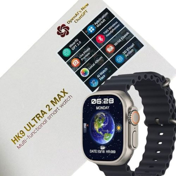 HK9 Ultra 2 MAX Smart Watch 2GB AMOLED 90hz Photos Gallery TWS Connect ChatGPT NFC Smartwatch ...