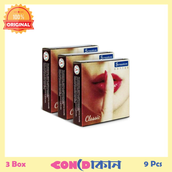 Sensation Super Dotted Classic Flavor Condom 3 Box (9 pcs) (FBD) | Daraz.com.bd