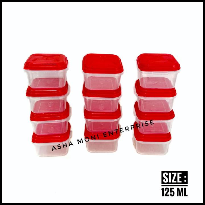 Square Shape Plastic Small Size box 125 Ml - Plastic Mini Box - 12 ...