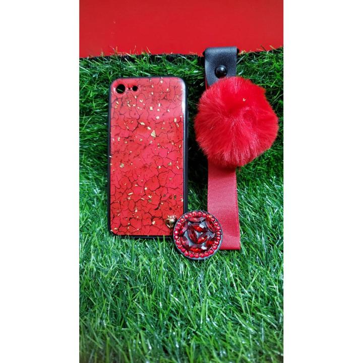 Ladies cover+ Pop Up Socket + Pom Pom For Apple iPhone 6/6S - Phone ...