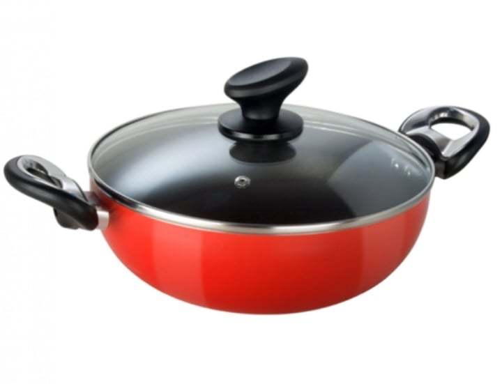 Topper Nonstick Deep Karai With Glass Lid (26Cm) - Electric Chula ...