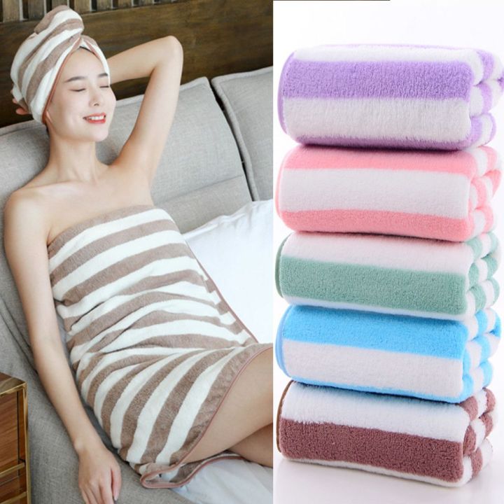 Men Women Spa Body Wrap Absorbent Large Coral Velvet Towel Face Hair ...