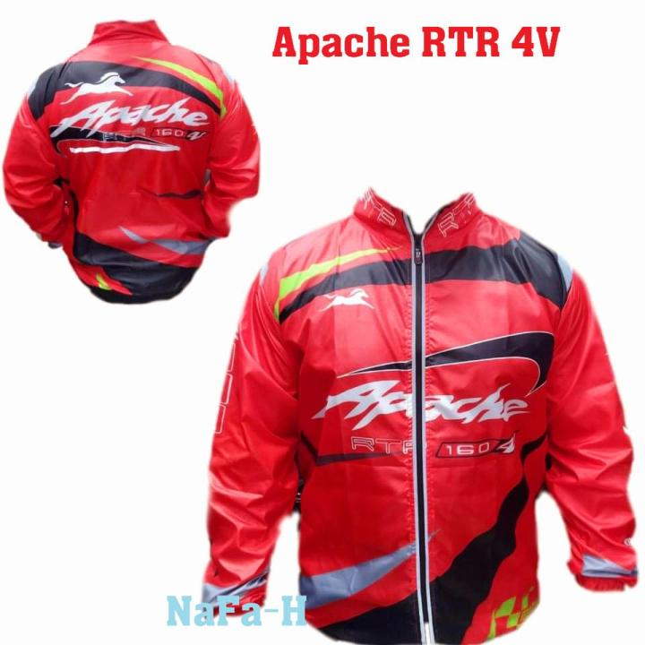 Apache RTR 4V Logo Dust Coat Or Windbreaker Jacket For Biker. Red ...