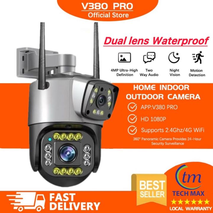 V380 PRO SC02 Dual Lens WIFI IP Camera Outdoor Waterproof 4MP Auto Tracking Color Night Vision ...