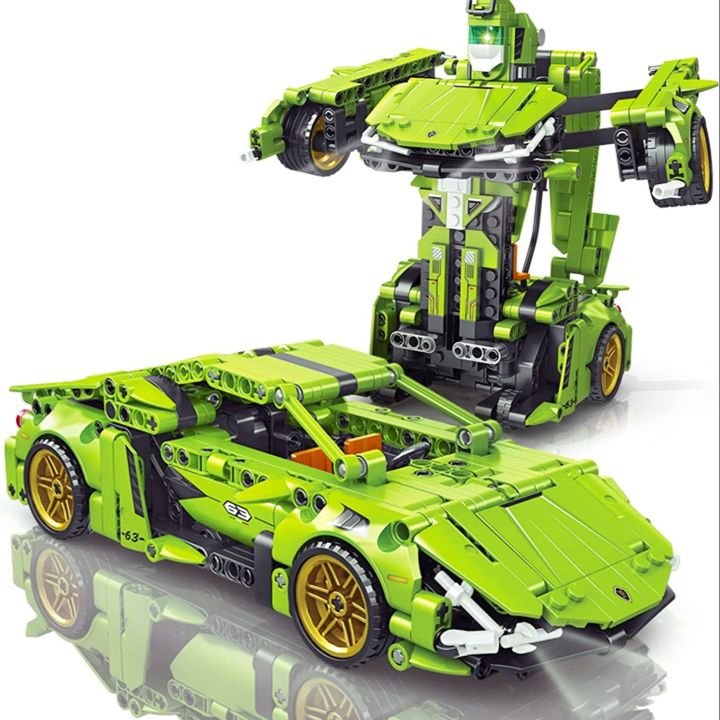 Racing Cars Building Blocks 2-in-1 Robot 721 PCS Sports Pull Back Car ...