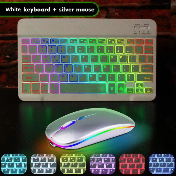 【FUPANG】RGB Bluetooth Keyboard and Wireless Mouse Backlight Keyboard ...