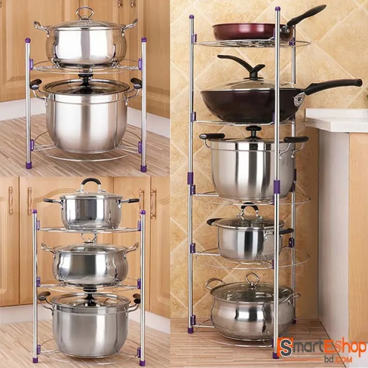 Kitchen Pan Organizer Rack | Daraz.com.bd