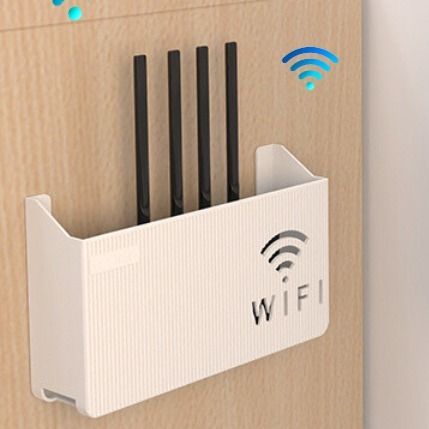 WiFi Router Storage Box Rack Wall-mounted Punch-free Living Room Wall ...