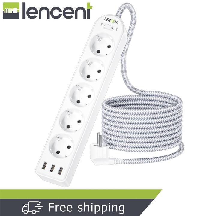 【Lejia】5-Way Socket and 3 Power Strip Plug Multiple Socket Lenint 8 in ...