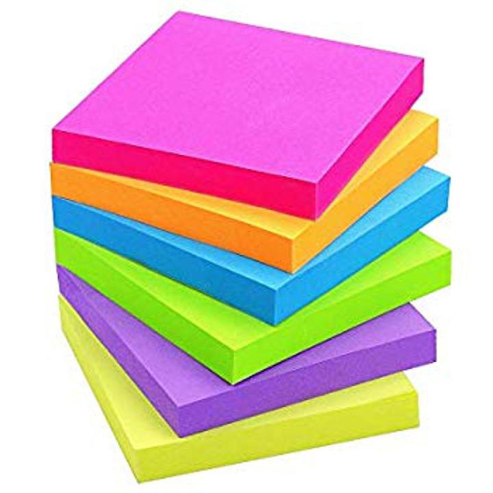 Sticky Notes 3X3 Self-Stick Notes Multi Colors 6 Pads 100 Sheet/Pad ...