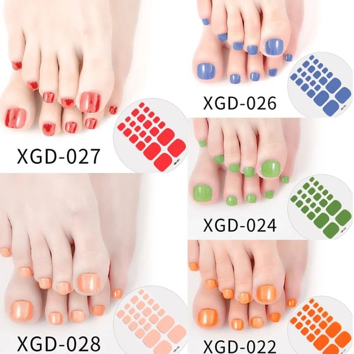 1 Sheet Solid Color Nail Sticker 3D Nail Foils Toe Nail Sliders ...