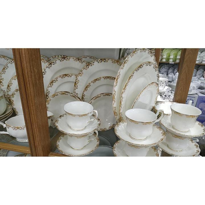 Shine pukur Golden Design dinner set 32p | Daraz.com.bd